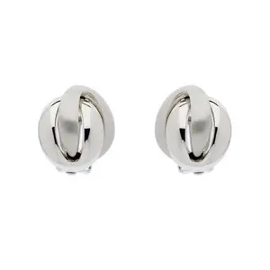 EMMA HOLLAND JEWELLERY Platinum Satin Knot Clip On Earrings - Silver