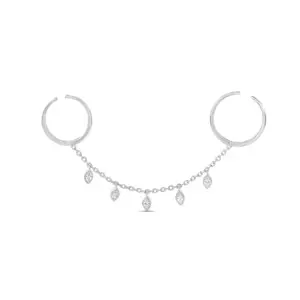 SHYMI Two Finger Bezel Set Adjustable Ring Marquise - Silver