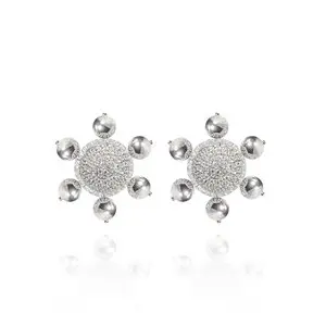 SAULE LABEL Jolie Clip On Earrings In Gloss - Silver