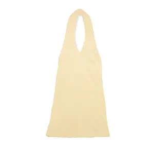 MARIANNE BY MARIE JORDANE Vanilla Open-back Pointelle Midi Dress - Yellow