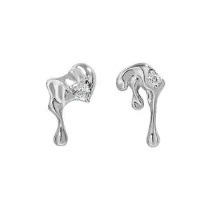 JANUS EDINBURGH Sterling Drip Earrings With Crystal Embellishments - Silver