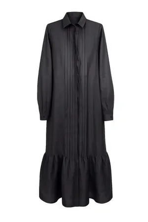 EXQUISE Venus Long Sleeve Linen Shirt Dress