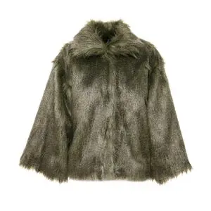 SILVIA SERBAN Gray Faux Fur Jacket
