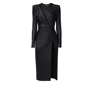 AGGI BY HALEWSKI Adriana Power Midi Dress - Black