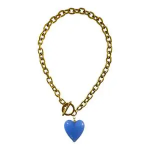 SCCOLLECTION Amore Heart Necklace Periwinkle - Blue