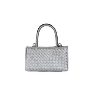 F3ROG BY RANA Woven Leather Piraye Bag - Silver