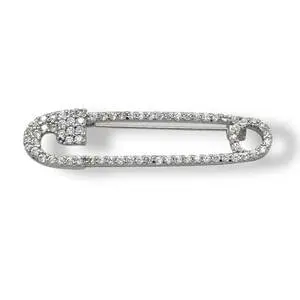 JAGGED HALO JEWELRY Safety Pin Brooch White Gold - Silver