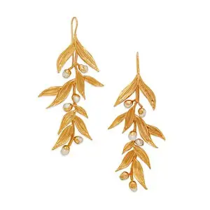 DHWANI BANSAL Isaro Chandelier Earrings With Baroque Pearls - Gold
