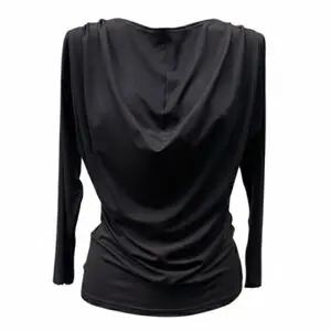 IMAATU Onu Top Sculpting Elastic Viscose Waterfall Drape Three Quarter Sleeves - Black