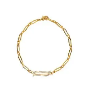 LILA RASA Link Bracelet Cubic Zirconia Wave Symphony - Gold
