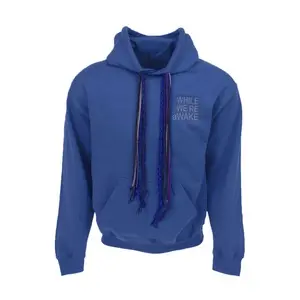 WHILE WE'RE AWAKE Multi String Dark Hoodie - Blue