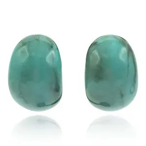 MICHAEL NASH JEWELRY Merrie Turquoise Marbled Resin Semi Hoop Clip On Earrings - Blue