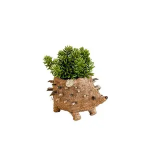 Likhâ Baby Hedgehog Coco Coir Planter Cute Mini Animal Pot For Succulents - Brown