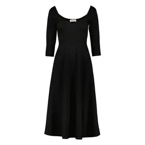 MARIANNE BY MARIE JORDANE Katy Midi Dress Heart Neckline - Black