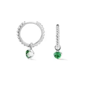 DOWER & HALL Green Garnet Orissa Hoops Sterling - Silver