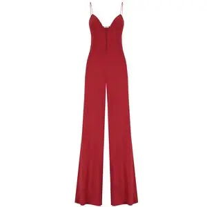TEODORA MILANO Ibiza Silk Jumpsuit - Red