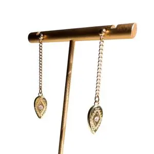 Rachel Nathan Post: Paisley Tear Drop Earrings - Gold