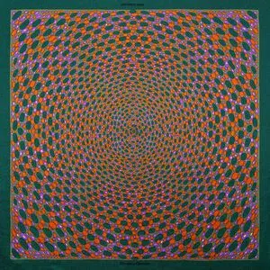 OTWAY & ORFORD Infinity' Spotted Silk Pocket Square In Orange & Purple. Full-size - Green