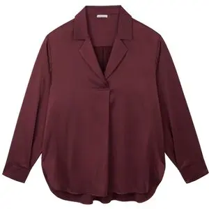 MAMU DREAM Merlot Washable Organic Stretch Silk Retro Shirt
