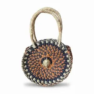 SOKONA Esengo Earth & Indigo Handwovrn Bag - Brown
