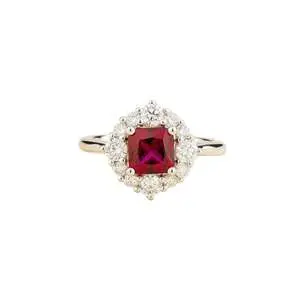 JUVETTI  White / Red / Silver Tuli White Gold Ring In Ruby & Diamond - White/red/silver