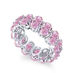 VIVIANA HALIL The Gio Ring – Sterling Eternity Band For Modern Icons In Pink - Silver