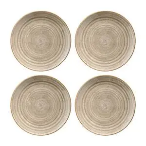 Turgla Home Terrain Round Porcelain Salad Bowl Set Of Four - Brown