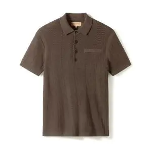 WESTON JON BOUCHER Alastair Slim Fit Knit Polo Driftwood - Brown