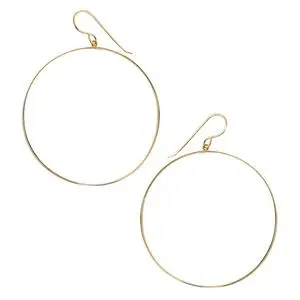 HEATHER HAWKINS Flat -filled Hoops Hoop Earrings Fifty Millimeter Diameter - Gold