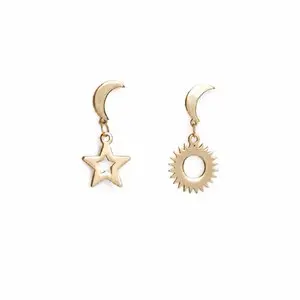SILVER MOON Astral Duo -plated Sterling Silver Earrings - Gold