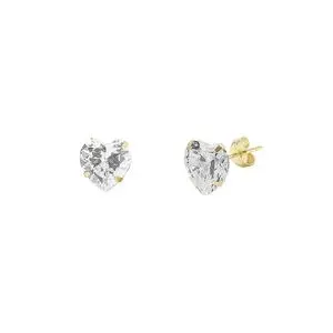 SPERO LONDON 9ct Solid Heart Stud Earrings - Gold