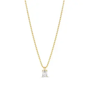 SHYMI Shymi Fancy Shape On A Beaded Ball Chain Emerald Necklace Gold