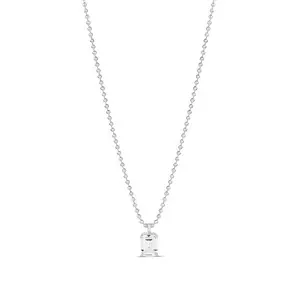 SHYMI Fancy Shape On A Beaded Ball Chain Emerald Necklace - Silver
