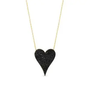 SHYMI Large Pave Heart And Black - Gold
