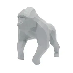 MAROKKA DESIGN Gorilla Geometric Sculpture Gus In Light - Grey
