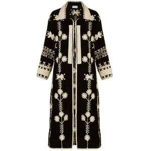 ANTRA DESIGNS Suki Velvet Coat Dress - Black