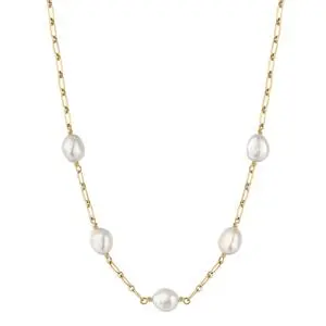 KATY FAYE Gold / White Lana Pearl Necklace - Gold/white