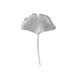 ALEGORIA JEWELLERY Ginkgo Biloba Leaf Sterling Brooch - Silver