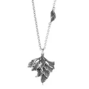 UNALOE Bahamas Sterling Pendant Necklace – Elegant Leaf Jewelry - Silver