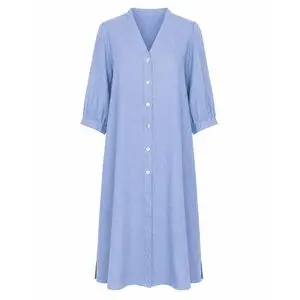 LUELLA FASHION Renee Button-up Linen Midi Dress