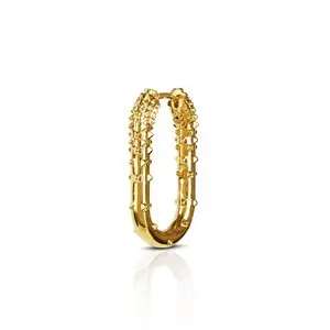 KASUN LONDON Rectangle Hoop Earring - Gold