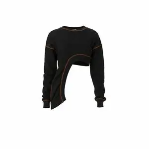 GAO REPUBLIC Sweatshirt Fitted Cut-out Jersey - Black