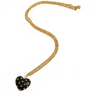MICHAEL NASH JEWELRY Ophelia Resin Studded Heart Pendant - Black
