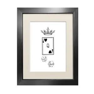 EMILY CARTER Queen Of Hearts' Fine Art Print A3 - Black