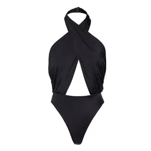 AGGI BY HALEWSKI Liv Body Suit With Open Back - Black
