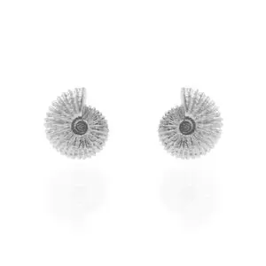 LEE RENEE Ammonite Earrings - Silver