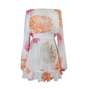 AK ROYALTY RESORTWEAR Chelsea Dress Flower Print - White/pink