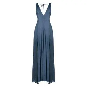 ZHENABIA Dusty Boho Maxi Dress - Blue