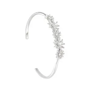 Grossé Platinum & Crystal Bangle Bracelet, Series Bouquet - Silver