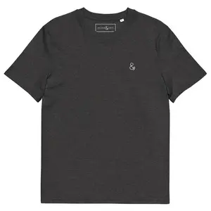 ANCHOR & CREW Heather Organic Cotton Embroidered T-shirt - Black